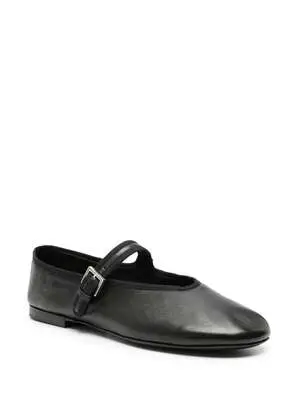 THE ROW Boheme Mj Leather Ballerina Shoes - Black