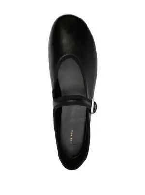 THE ROW Boheme Mj Leather Ballerina Shoes - Black