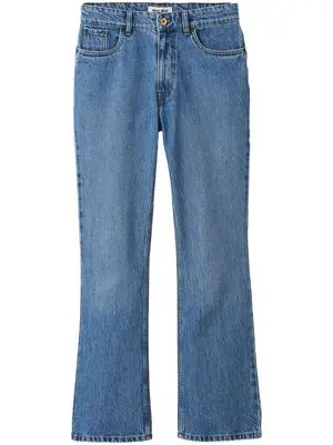 Miu Miu Logo-embroidered Flared Jeans