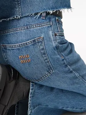 Miu Miu Logo-embroidered Flared Jeans