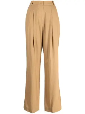 LOW CLASSIC Straight-leg Wool Trousers - Neutrals