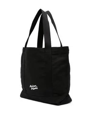 Maison Kitsuné Fox-print Tote Bag - Black