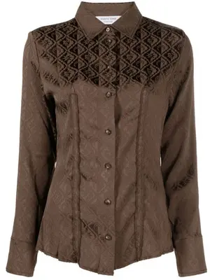 MARINE SERRE Moon Diamant Jacquard Shirt - Brown