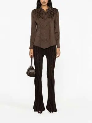 MARINE SERRE Moon Diamant Jacquard Shirt - Brown