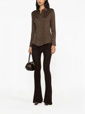 MARINE SERRE Moon Diamant Jacquard Shirt - Brown