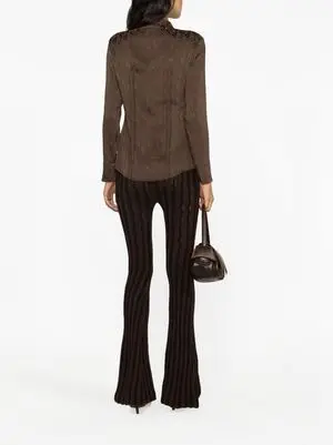 MARINE SERRE Moon Diamant Jacquard Shirt - Brown