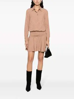 Pinko Arzach Logo Jacquard Shirt Dress - Neutrals