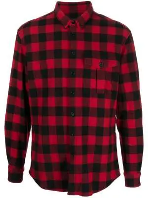 Dsquared2 Check-pattern Wool-blend Shirt - Black