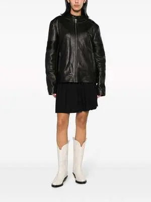 Zadig&Voltaire Lean Zip-up Leather Biker Jacket