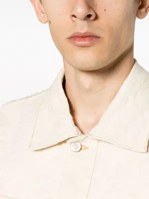 Casablanca Monogram-jacquard Denim Jacket - Neutrals