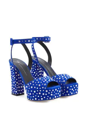 GIUSEPPE ZANOTTI 120mm Betty Sparkle Sandals - Blue