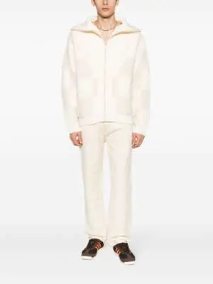 Casablanca Checked Bouclé Cardigan - White