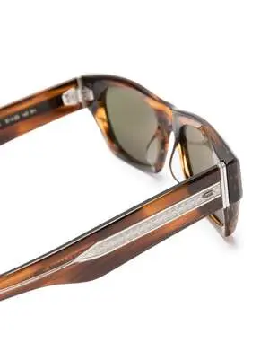 Oliver Spencer Tortoiseshell-effect Rectangle-frame Sunglasses