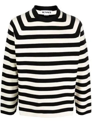 Sunnei Striped Cotton Sweatshirt - Blue