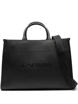 LANVIN Logo-embossed Leather Tote
