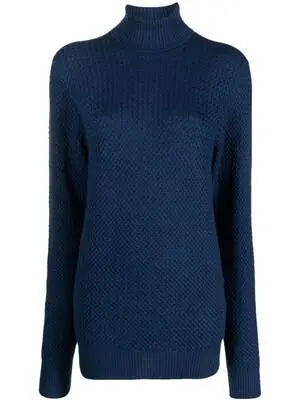 FILERIA Roll-neck Virgin Wool Jumper - Blue