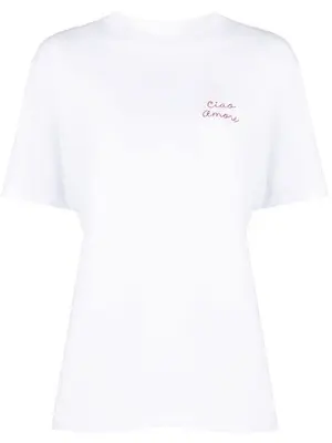 Giada Benincasa Embroidered Cotton T-shirt - White