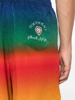 Casablanca Peace Gradient Silk Shorts