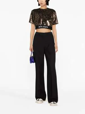 Palm Angels Sequin-embellished Crop Top