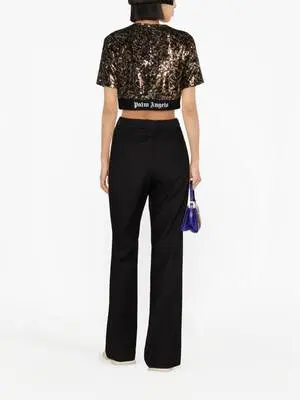 Palm Angels Sequin-embellished Crop Top