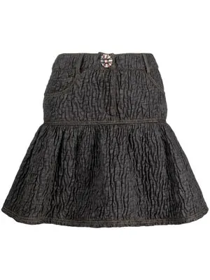 Moschino Peplum-hem Quilted Skirt