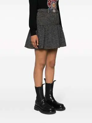 Moschino Peplum-hem Quilted Skirt
