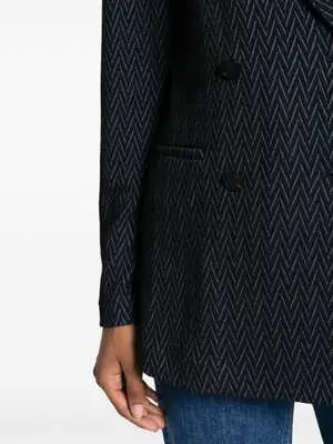 Emporio Armani Double-breasted Herringbone Blazer