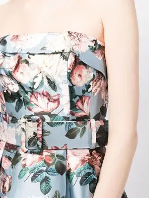 Sachin & Babi Brielle Floral-print Gown - Blue