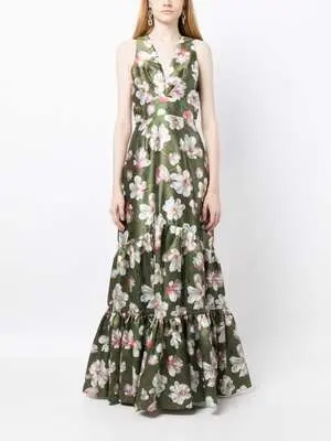 Sachin & Babi Rori Magnolia-print Gown - Green