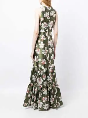 Sachin & Babi Rori Magnolia-print Gown - Green