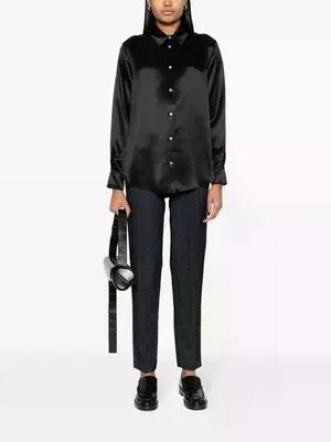 FORTE_FORTE Satin-finish Shirt - Black
