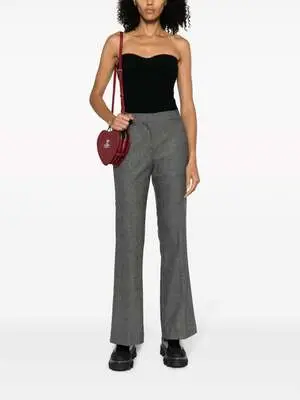 Pinko Check-print Flared Trousers