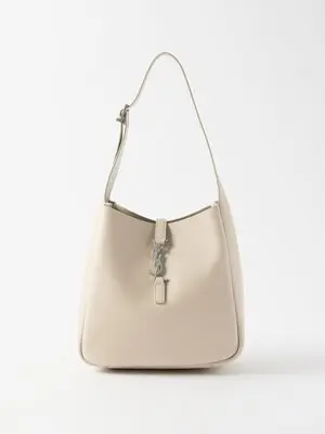Saint Laurent Le 5A7 Small Leather Shoulder Bag Cream