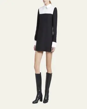 Valentino Garavani Leather Knee High Boots With Logo