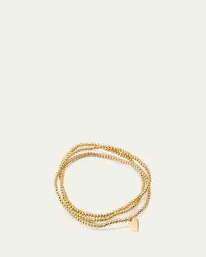 SYDNEY EVAN 14k Yellow Gold Pure Heart Charm & Bead Wrap Bracelet