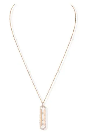 Messika Baby Move Pavé Diamond Pendant Necklace - Pink Gold
