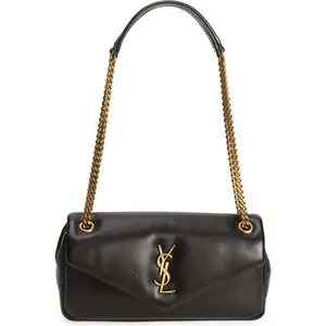 Saint Laurent Calypso Lambskin Shoulder Bag - Nero