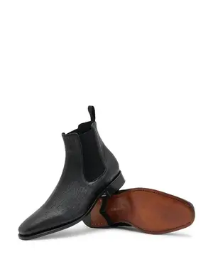 John Varvatos Amsterdam Pull On Chelsea Boots - Black Leather
