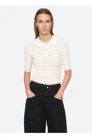 Sea Rue Polo Sweater - White