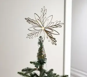 LIGHTSCAPES 13' Illuminated Metal Snowflake Tree Topper - One-color