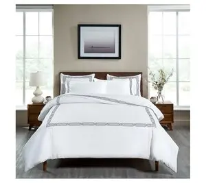 SUPERIOR 1200tc Embroidered Duvet Cover Set, Ki Ng/cal. King - One-color