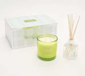 HOMEWORX BY SLATKIN & CO. Golden Bamboo Candle & Diffuser Set