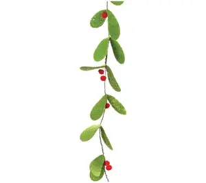 MELROSE Set Of 2 Mistletoe Fabric String Garlan