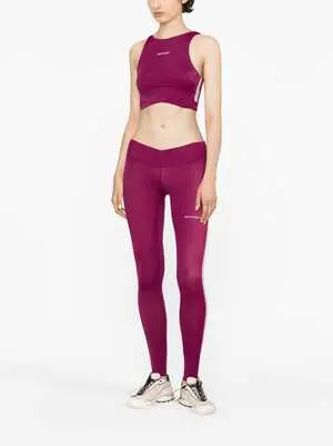 Palm Angels Printed-logo Cropped Top - Purple