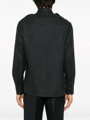 Ralph Lauren Purple Label Pointed-collar Button-up Cotton Blend Shirt