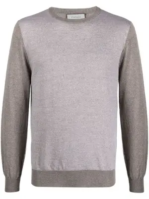 Canali Two-tone Wool Jumper - Neutrals