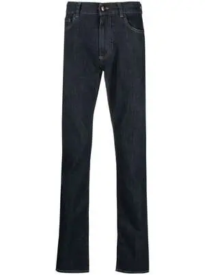 Canali Low-rise Straight-leg Trousers - Blue