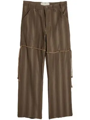 SONG FOR THE MUTE Chain-lace Wide-leg Trousers - Brown