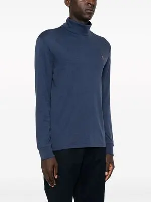Polo Ralph Lauren Logo-embroidered Roll-neck Jumper - Blue