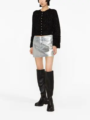 Rabanne Metallic Cropped Cardigan